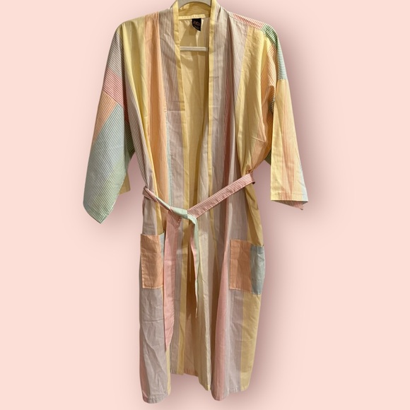 Vintage | Intimates & Sleepwear | Vintage Pastel Patchwork Stripe Robe ...